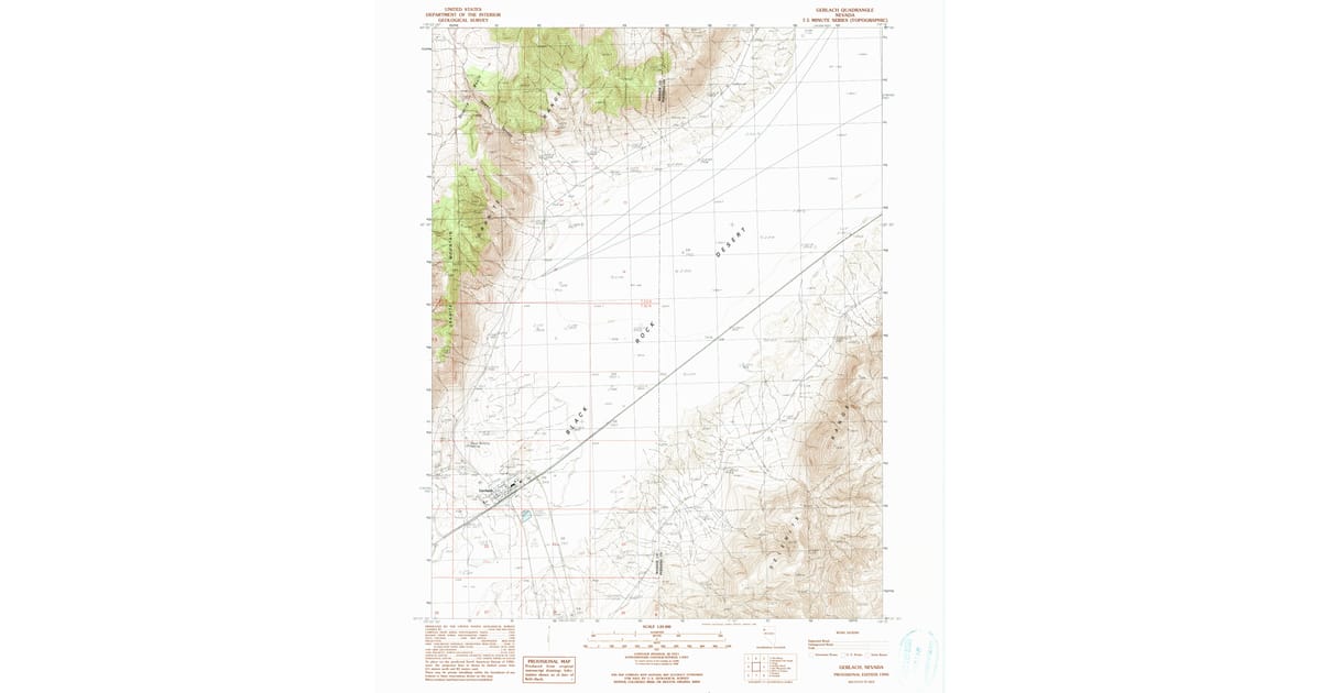 1990 Map of Gerlach, NV — High-Res | Pastmaps