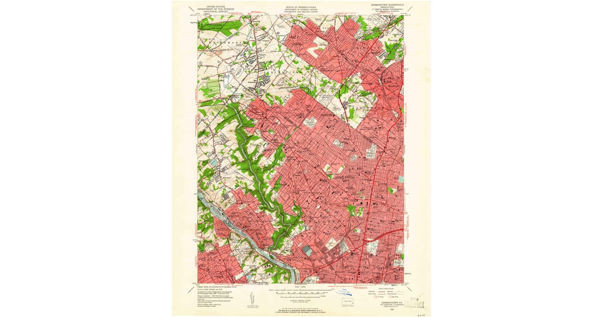1952 Map of Germantown, Philadelphia County, PA — High-Res, 1961 Print ...