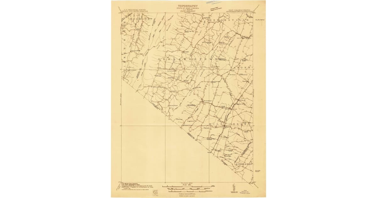 1914 Map of Gerrardstown, Berkeley County, WV — High-Res | Pastmaps
