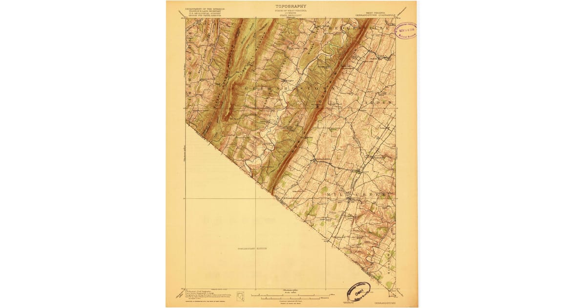 1916 Map of Gerrardstown, Berkeley County, WV — High-Res | Pastmaps