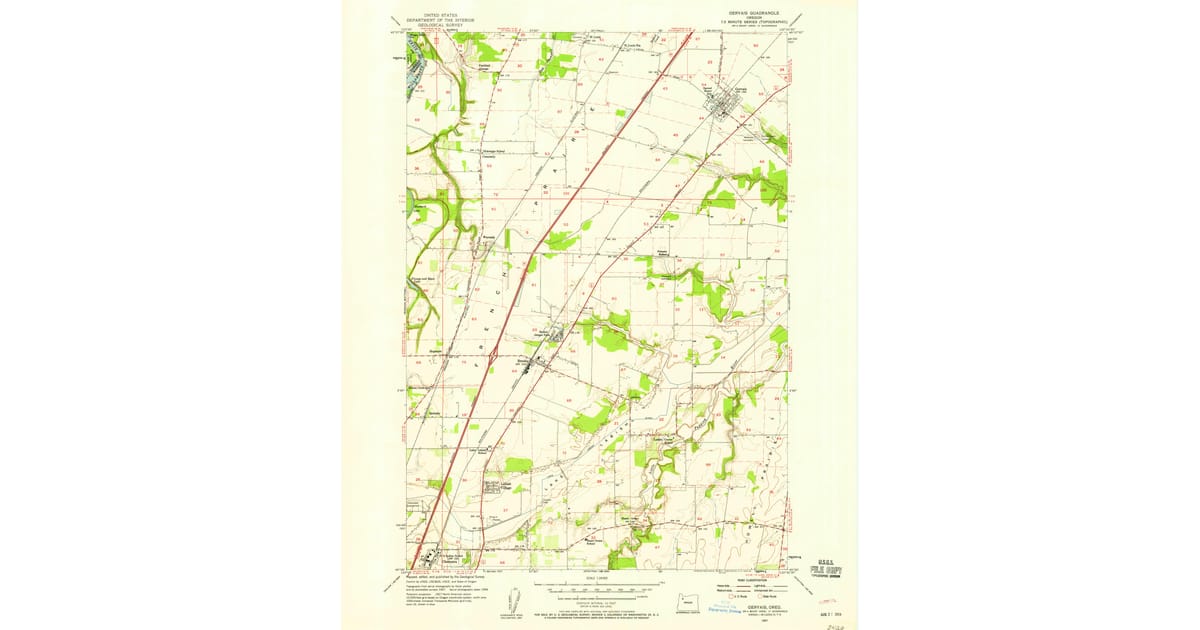 1957 Map of Gervais, OR — High-Res | Pastmaps