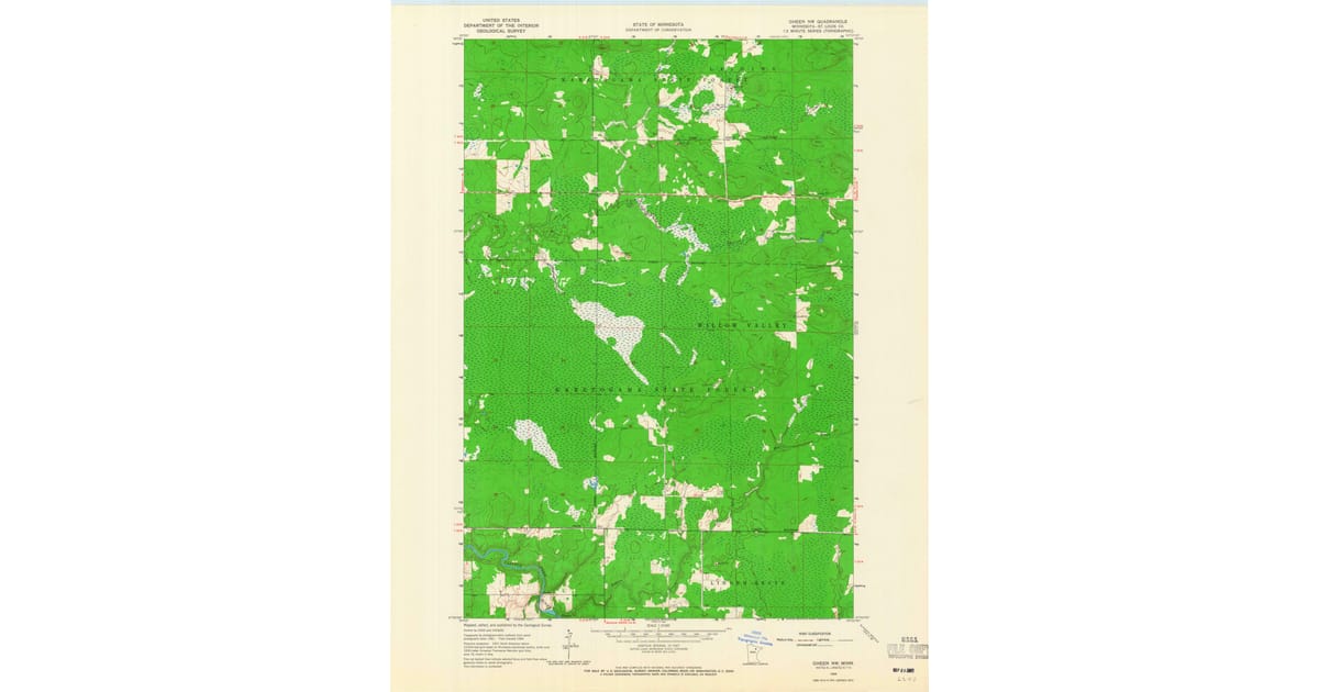 1964 Map of Gheen NW, St. Louis County, MN — High-Res | Pastmaps