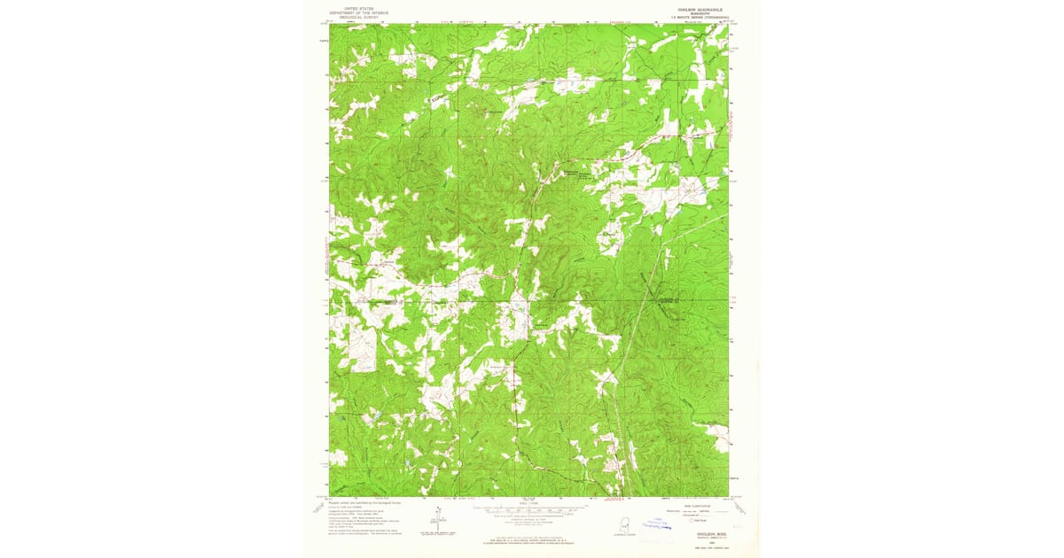 1963 Map of Gholson, Noxubee County, MS — High-Res | Pastmaps