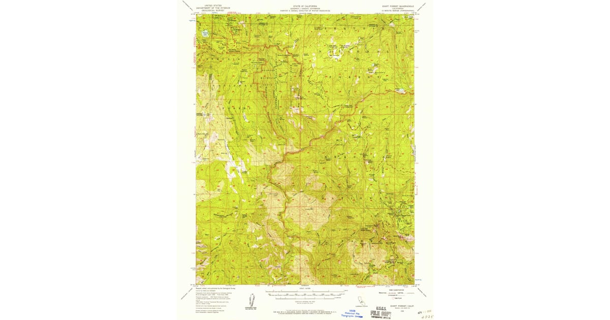 1956 Map of Giant Forest, Tulare County, CA — High-Res | Pastmaps