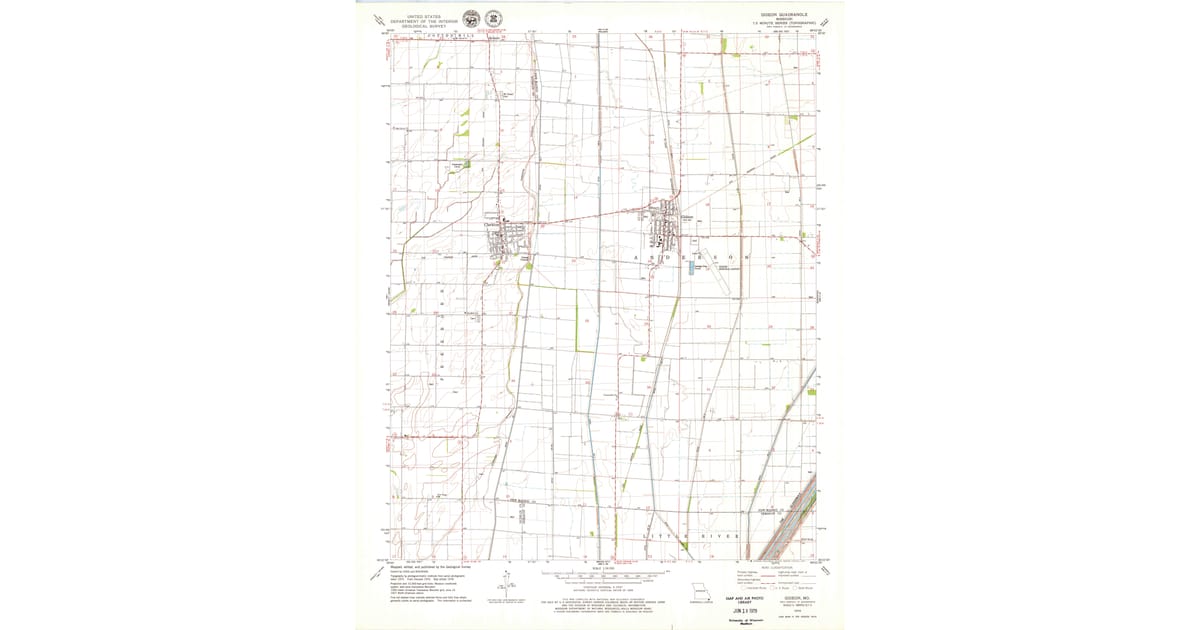 1978 Map of Gideon, MO — High-Res | Pastmaps