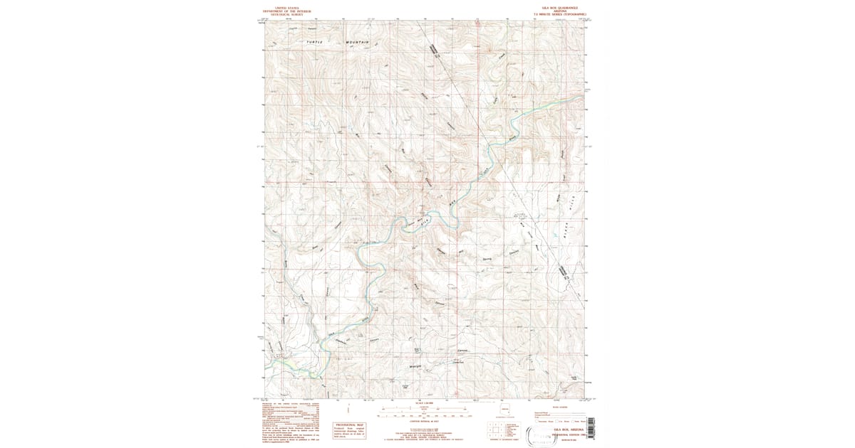 1985 Map of Gila Box, Graham County, AZ — High-Res | Pastmaps