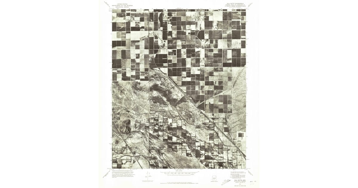 1971 Map of Gila Butte, Pinal County, AZ — High-Res | Pastmaps