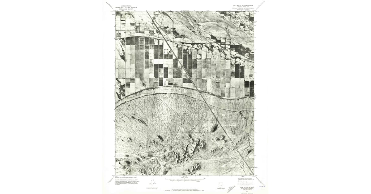 1971 Map of Gila Butte SE, Pinal County, AZ — High-Res | Pastmaps