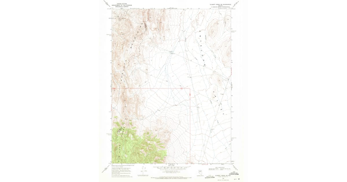 1969 Map of Gilbert Creek SW, Lander County, NV — High-Res | Pastmaps