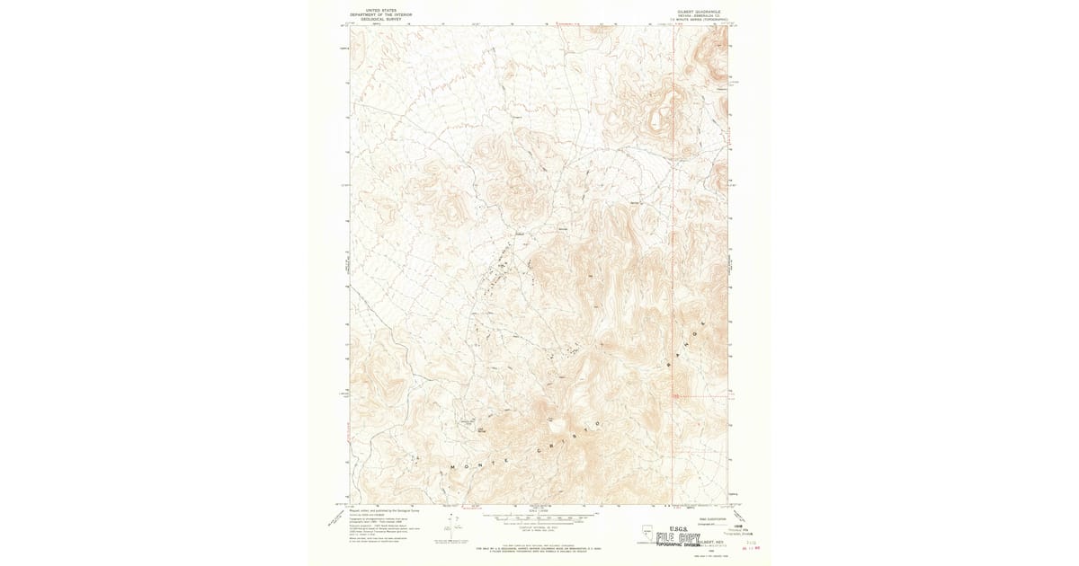 1968 Map of Gilbert, Esmeralda County, NV — High-Res | Pastmaps