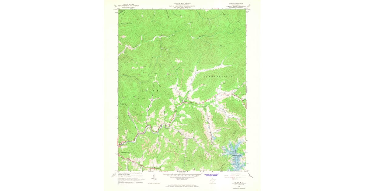 1967 Map of Gilboa, Nicholas County, WV — High-Res | Pastmaps