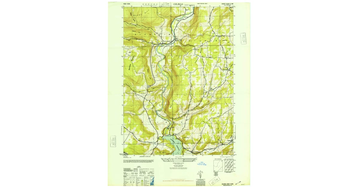 1945 Map of Gilboa, Schoharie County, NY — High-Res | Pastmaps
