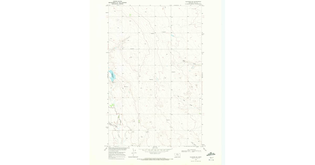 1969 Map of Gildford NE, Hill County, MT — High-Res | Pastmaps