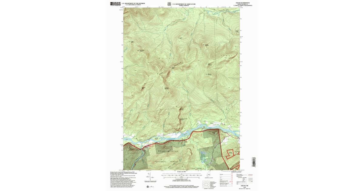 1995 Map of Gilead, Oxford County, ME — High-Res | Pastmaps