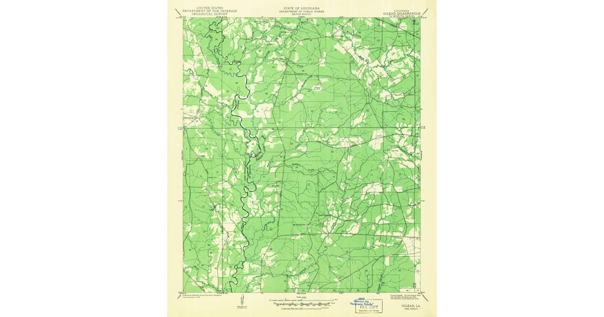 1942 Map of Gilead, St. Helena Parish, LA — High-Res | Pastmaps