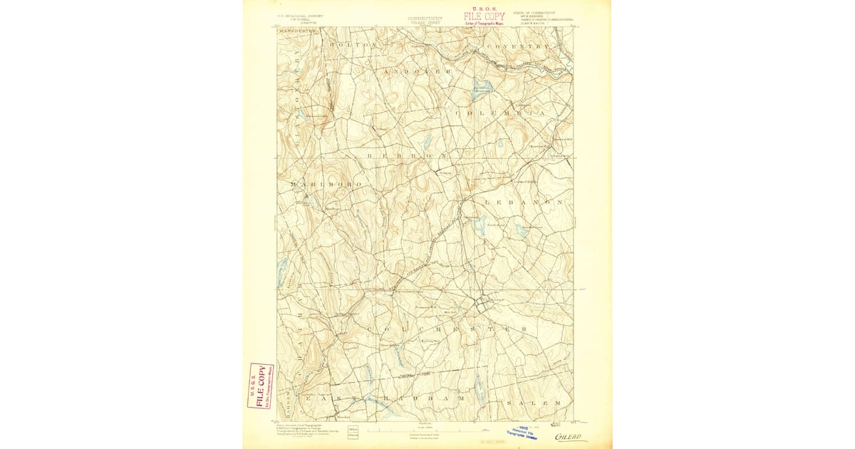 Old Maps of Hebron, CT for Metal Detecting | Pastmaps