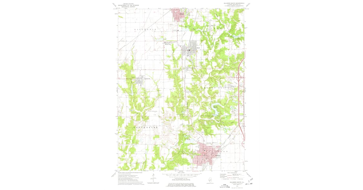 1974 Map of Gillespie South, Macoupin County, IL — High-Res | Pastmaps