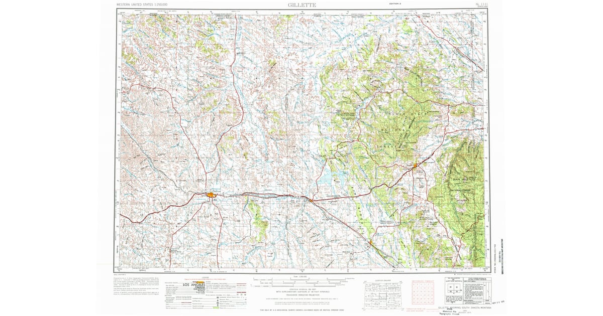 1955 Map of Gillette, WY — High-Res | Pastmaps