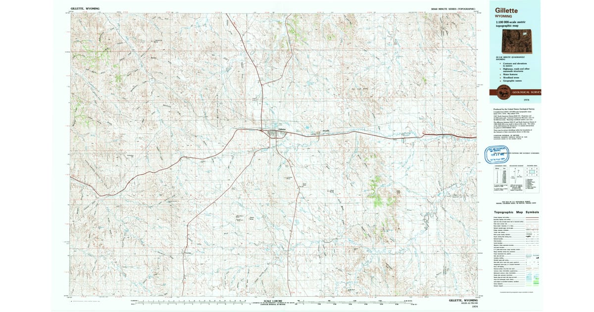 1974 Map of Gillette, WY — High-Res | Pastmaps