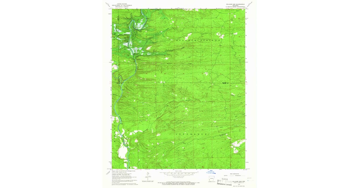 1964 Map of Gillham Dam, Sevier County, AR — High-Res | Pastmaps