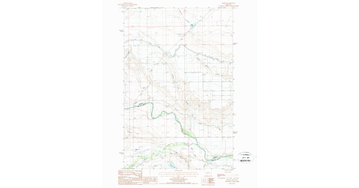 1987 Map of Gilman, MT — High-Res | Pastmaps