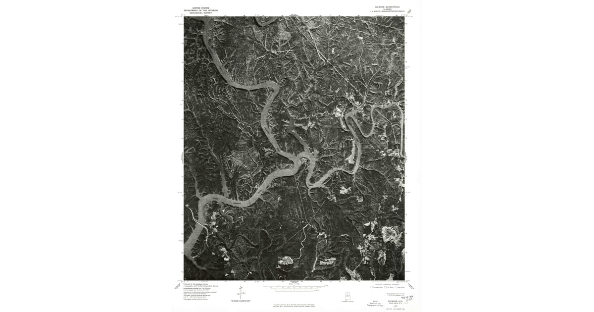 1975 Map of Gilmore, Jefferson County, AL — High-Res | Pastmaps