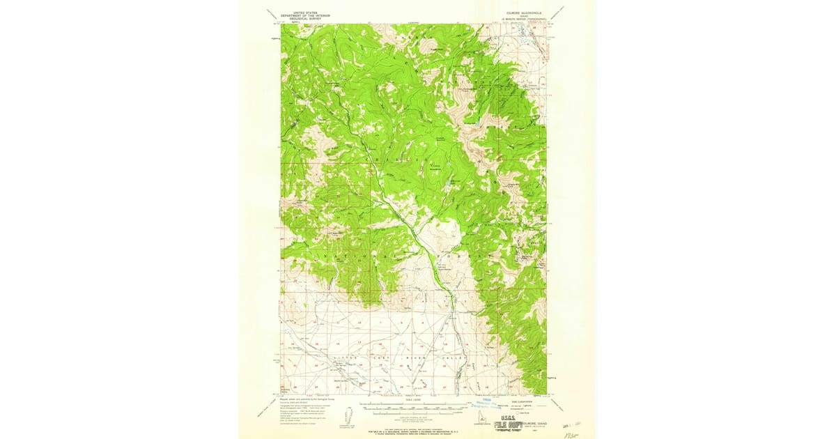 1957 Map of Gilmore, Lemhi County, ID — High-Res | Pastmaps