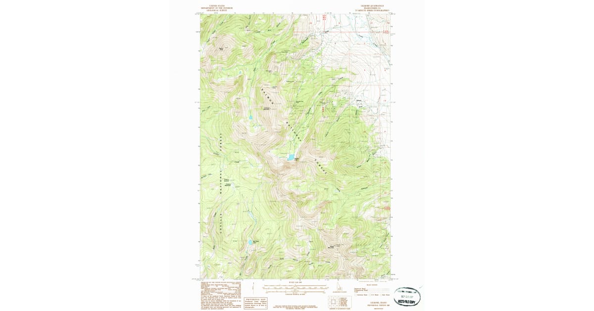 1987 Map of Gilmore, Lemhi County, ID — High-Res | Pastmaps
