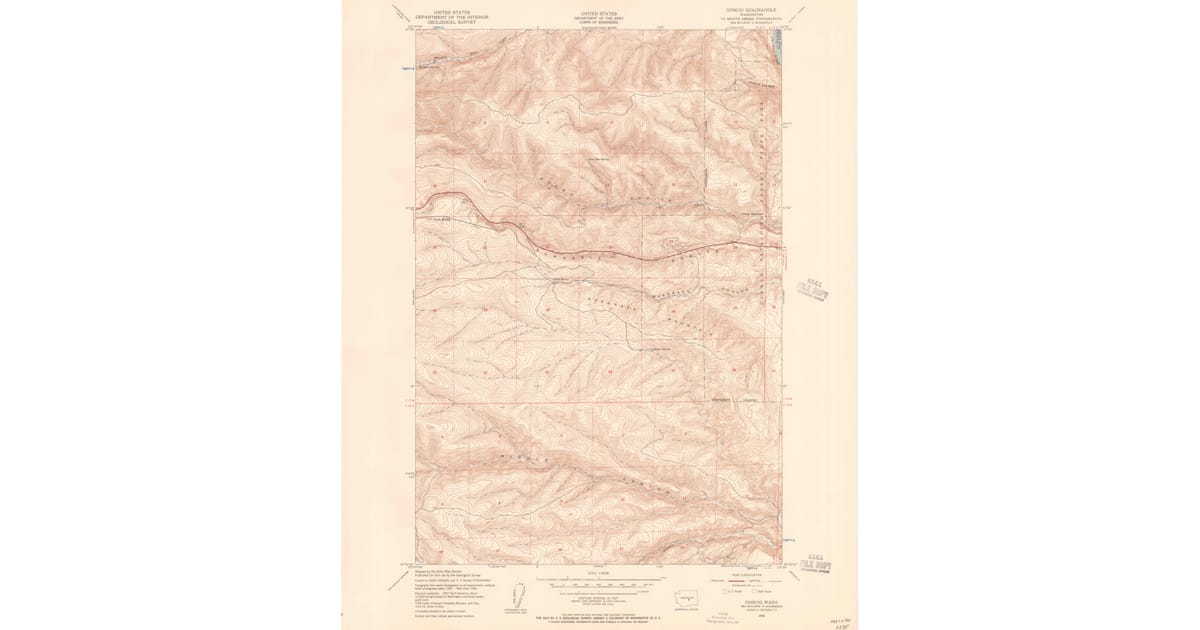 1953 Map of Ginkgo, Kittitas County, WA — High-Res | Pastmaps