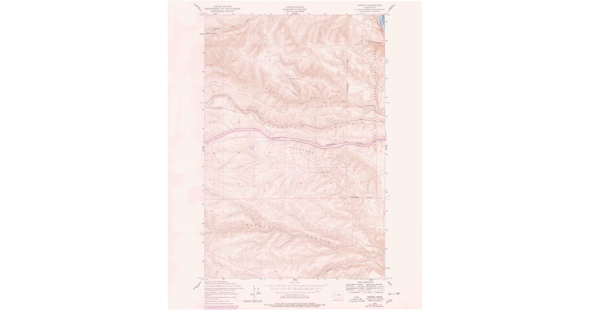1953 Map of Ginkgo, Kittitas County, WA — High-Res, 1978 Print #2 ...