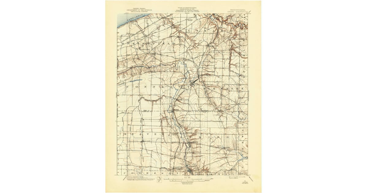 1900 Map of Girard, PA — High-Res, 1944 Print | Pastmaps