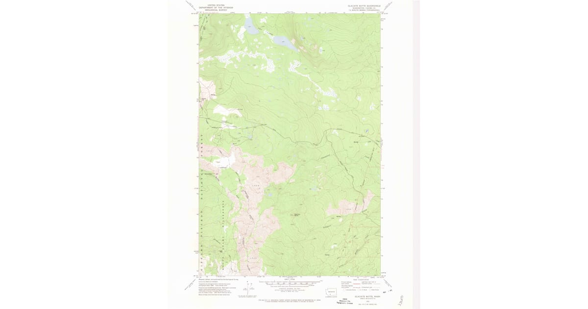 1970 Map of Glaciate Butte, Yakima County, WA — High-Res | Pastmaps