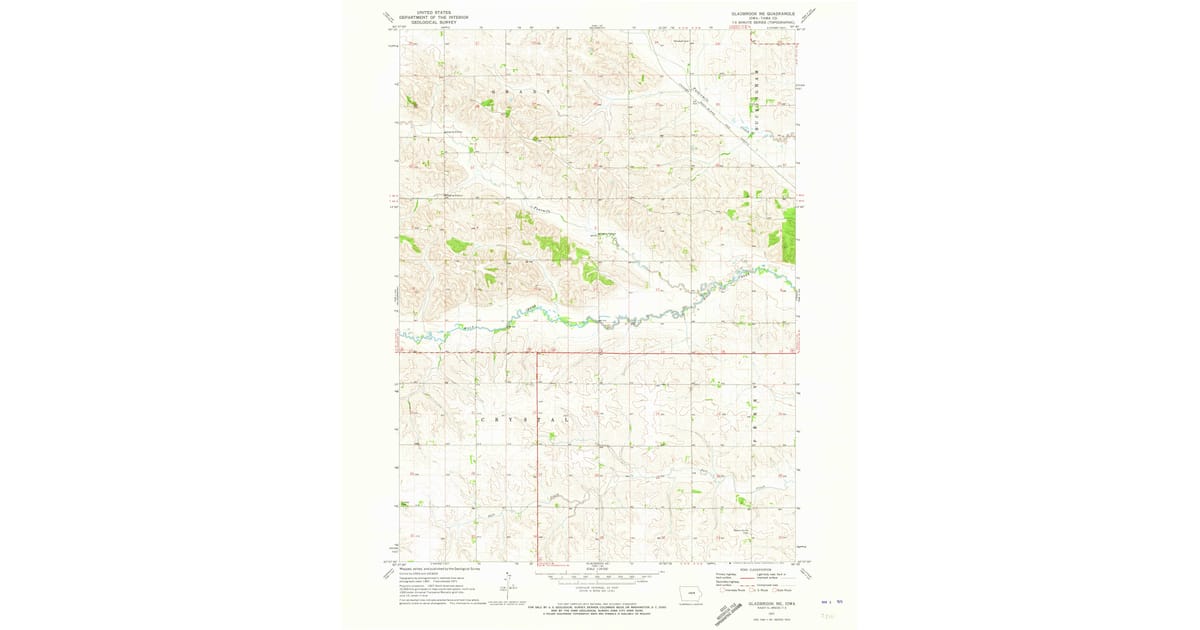 1971 Map of Gladbrook NE, Tama County, IA — High-Res | Pastmaps