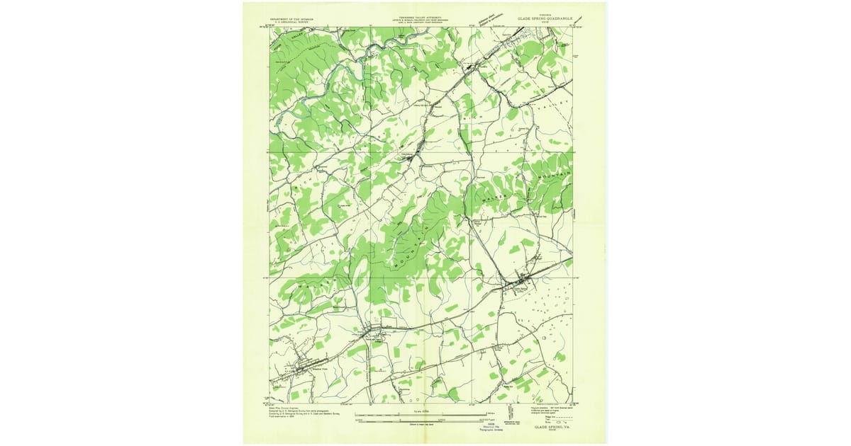 1935 Map of Glade Spring, VA — High-Res | Pastmaps