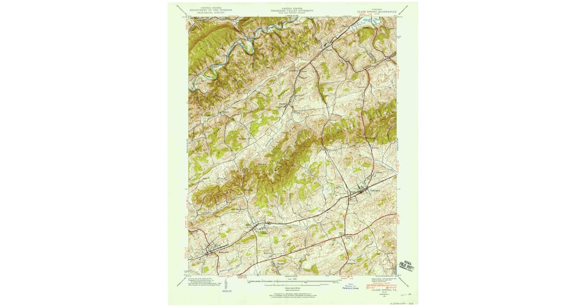1938 Map of Glade Spring, VA — High-Res | Pastmaps