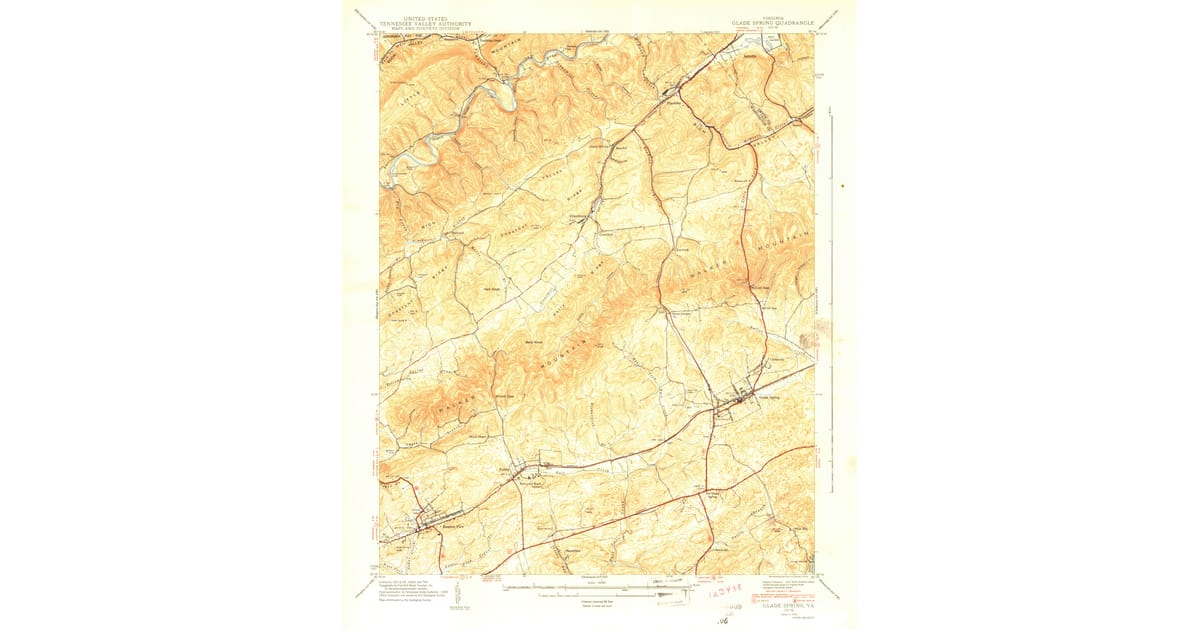 1939 Map of Glade Spring, VA — High-Res | Pastmaps