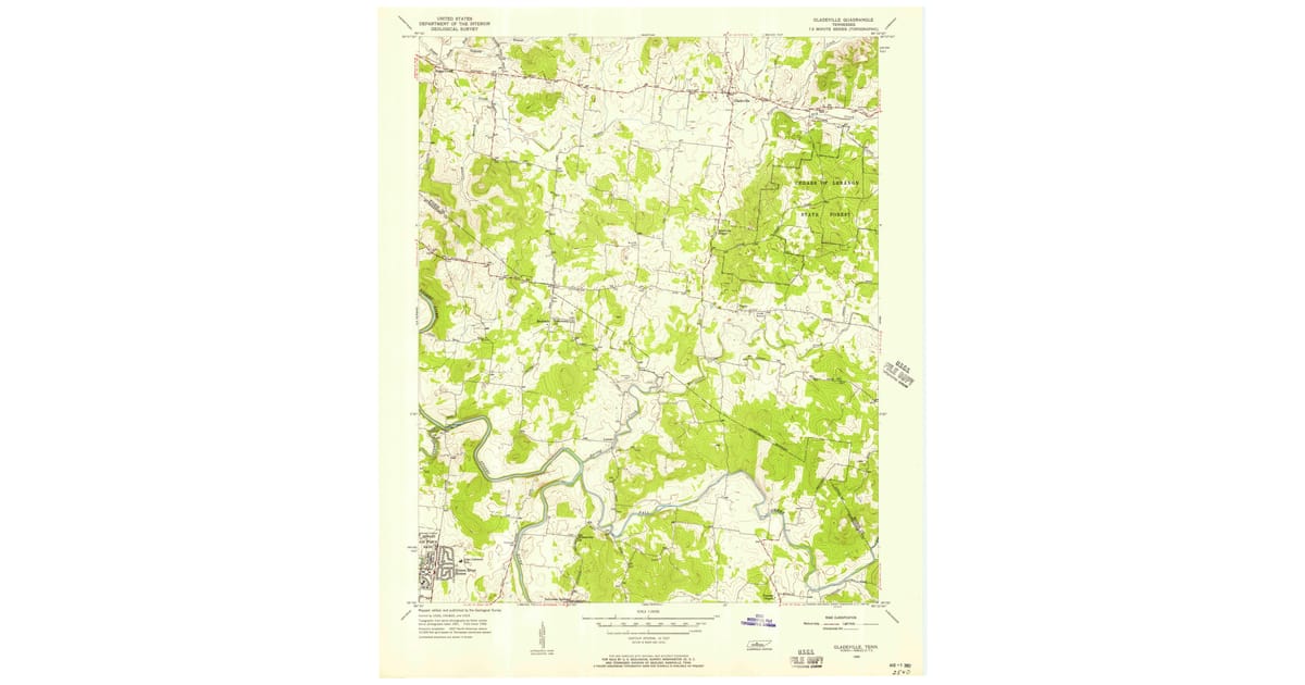 1956 Map of Gladeville, TN — High-Res | Pastmaps