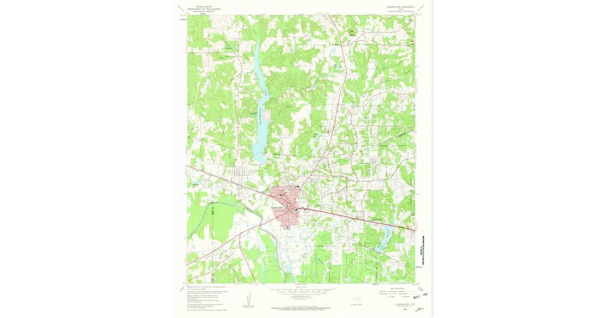 1960 Map of Gladewater, TX — High-Res | Pastmaps