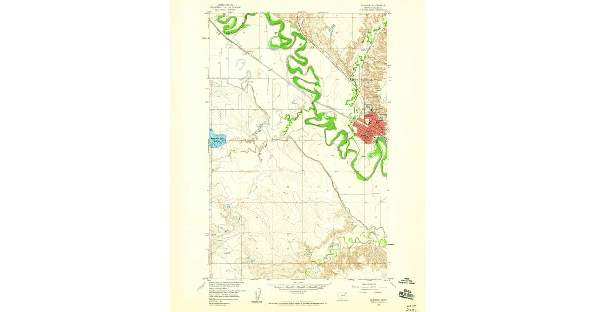 1958 Map of Glasgow, MT — High-Res | Pastmaps