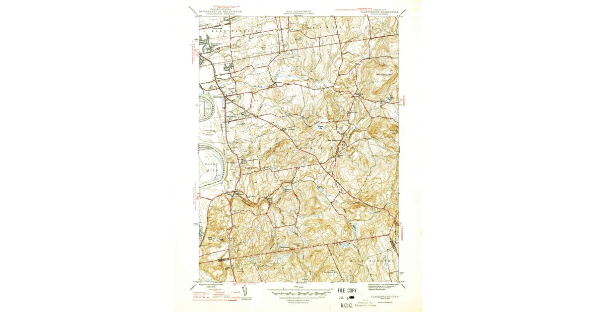 1946 Map of Glastonbury, Hartford County, CT — High-Res | Pastmaps