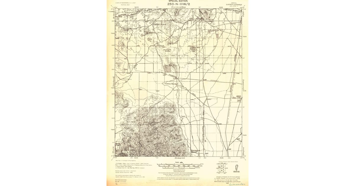 1925 Map of Gleeson, Cochise County, AZ — High-Res | Pastmaps