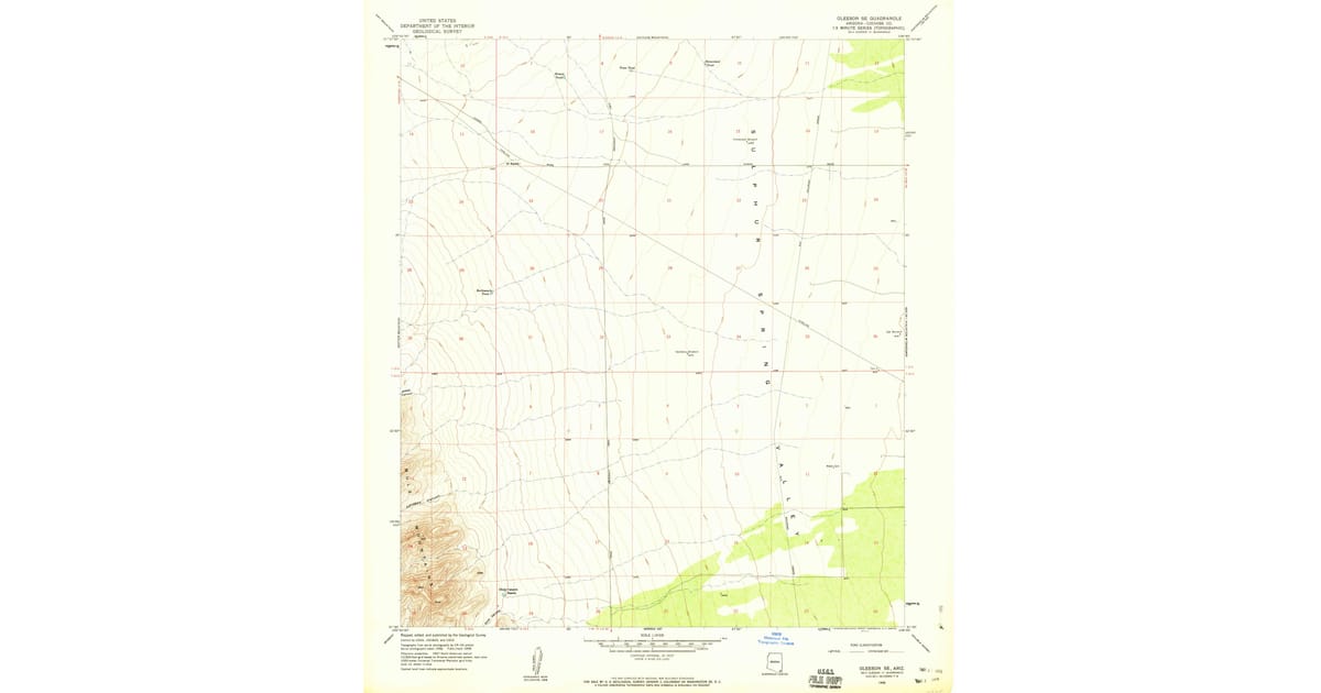 1958 Map of Gleeson SE, Cochise County, AZ — High-Res | Pastmaps