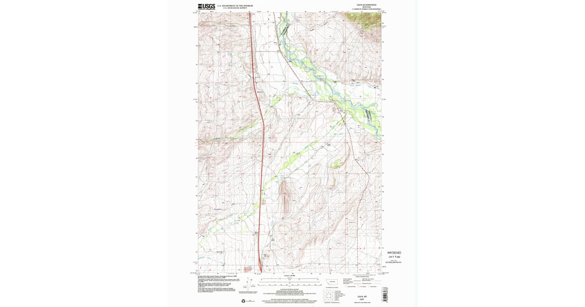 1997 Map of Glen, MT — High-Res | Pastmaps