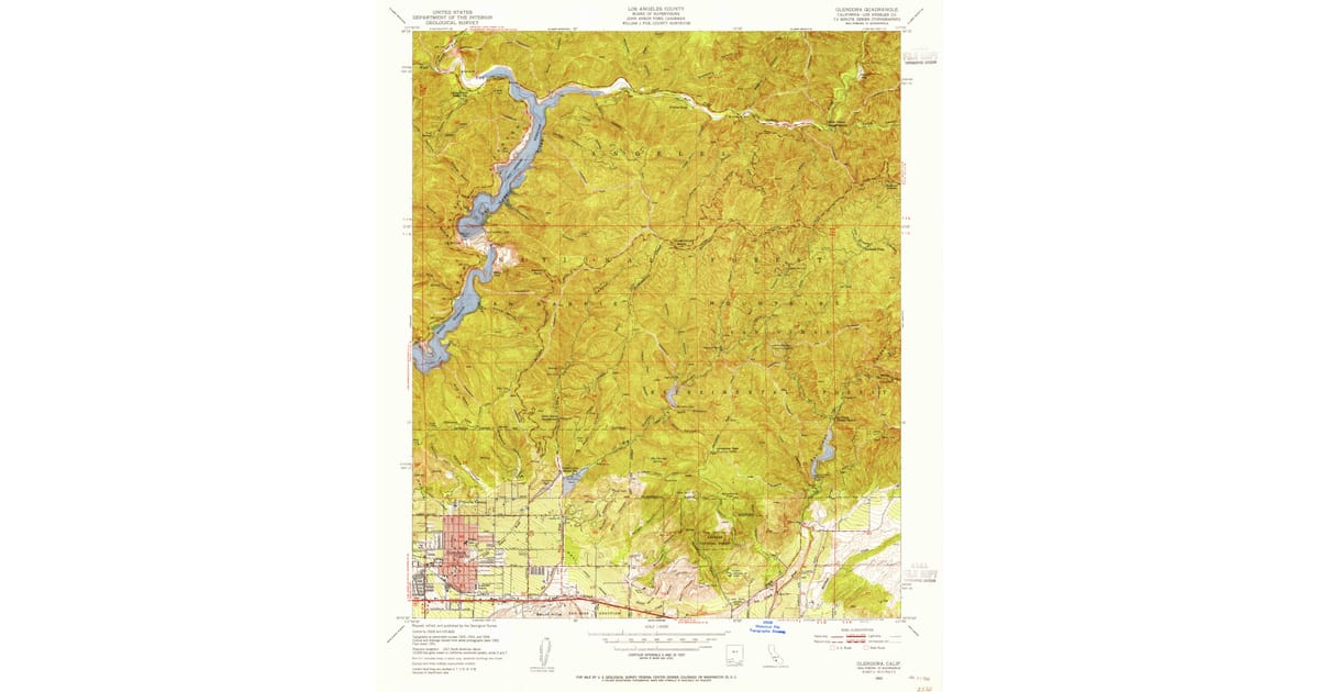 1953 Map of Glendora, CA — High-Res | Pastmaps