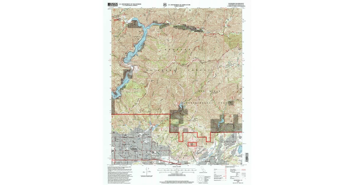 1995 Map of Glendora, CA — High-Res | Pastmaps