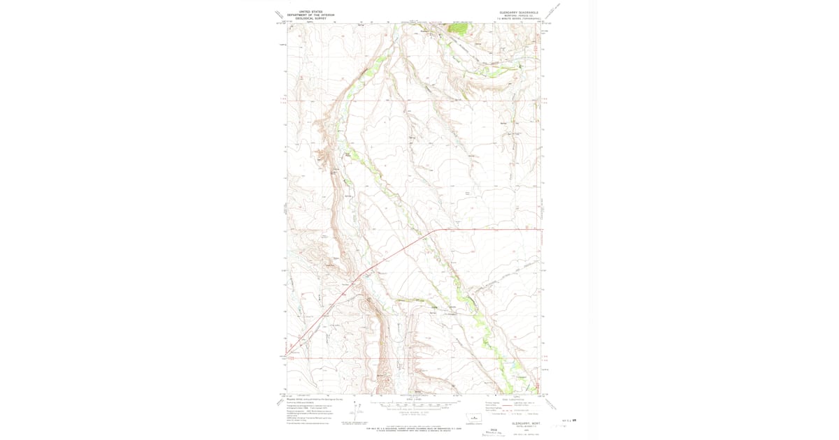 1970 Map of Glengarry, Fergus County, MT — High-Res | Pastmaps
