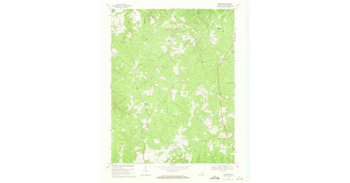 1968 Map of Glenmore, Buckingham County, VA — High-Res | Pastmaps
