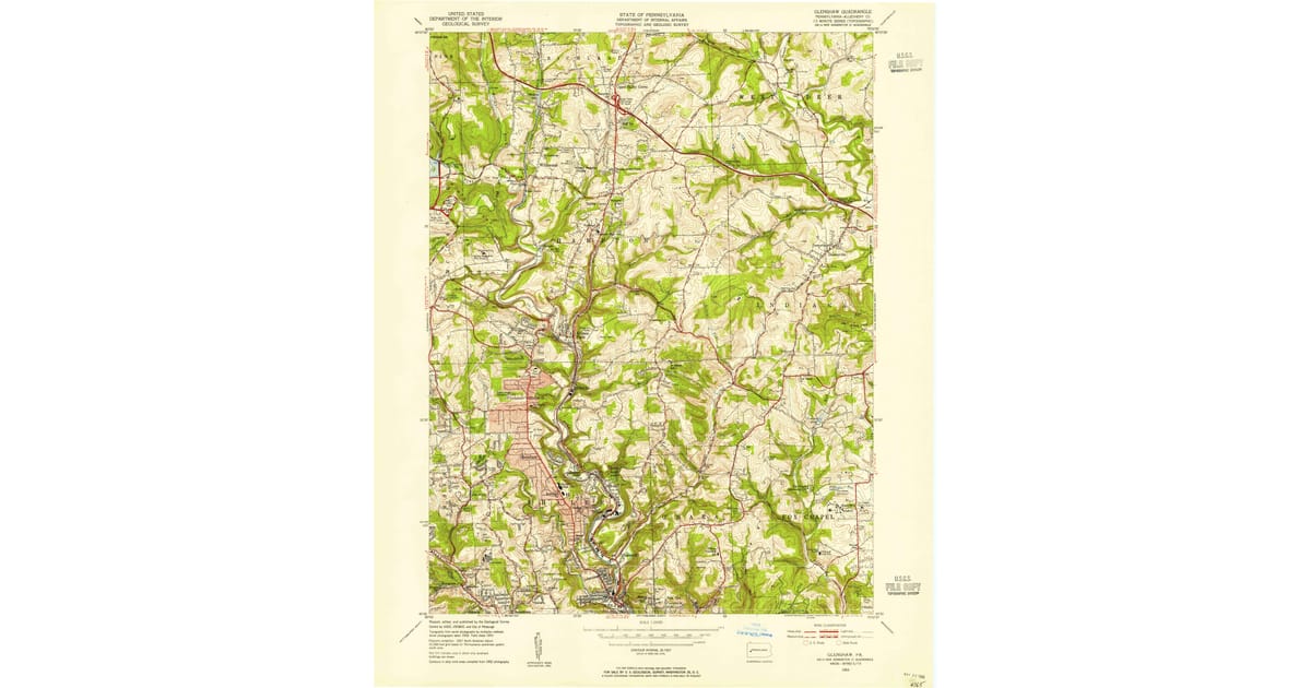 1953 Map of Glenshaw, PA — High-Res | Pastmaps