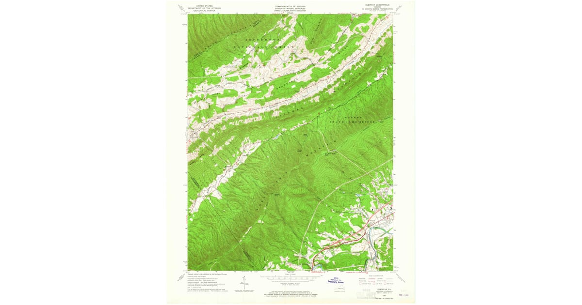 1963 Map of Glenvar, VA — High-Res | Pastmaps
