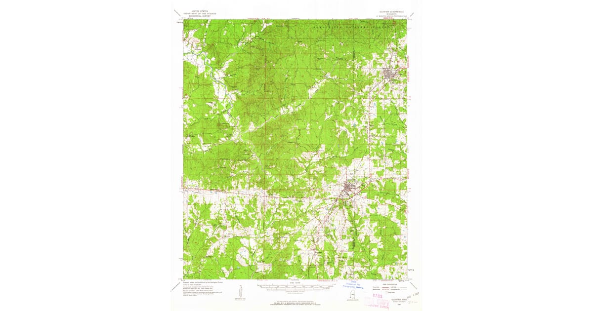 1961 Map of Gloster, MS — High-Res | Pastmaps